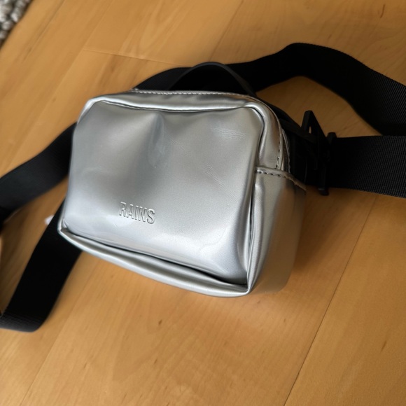 Rains | Bags | Nwt Rains Box Bag Micro W3 Silver Crossbody Bag | Poshmark